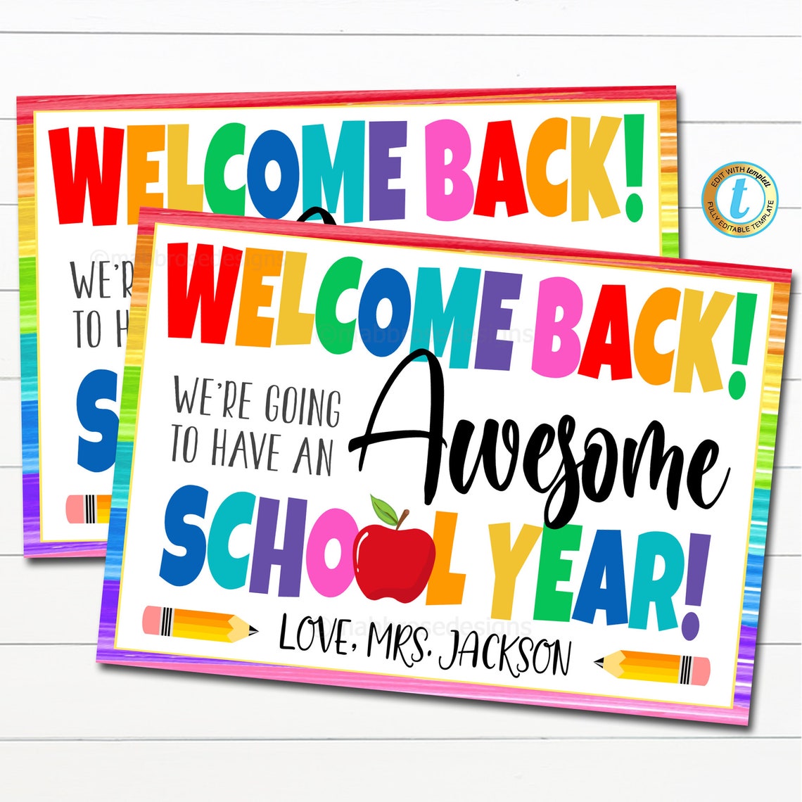 Back to School Teacher Postcard Welcome to Our Class Any - Etsy