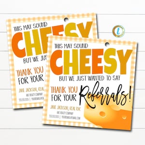 Cheese Gift Tags, Open House Real Estate Thank You Pop by Gift Tag ...