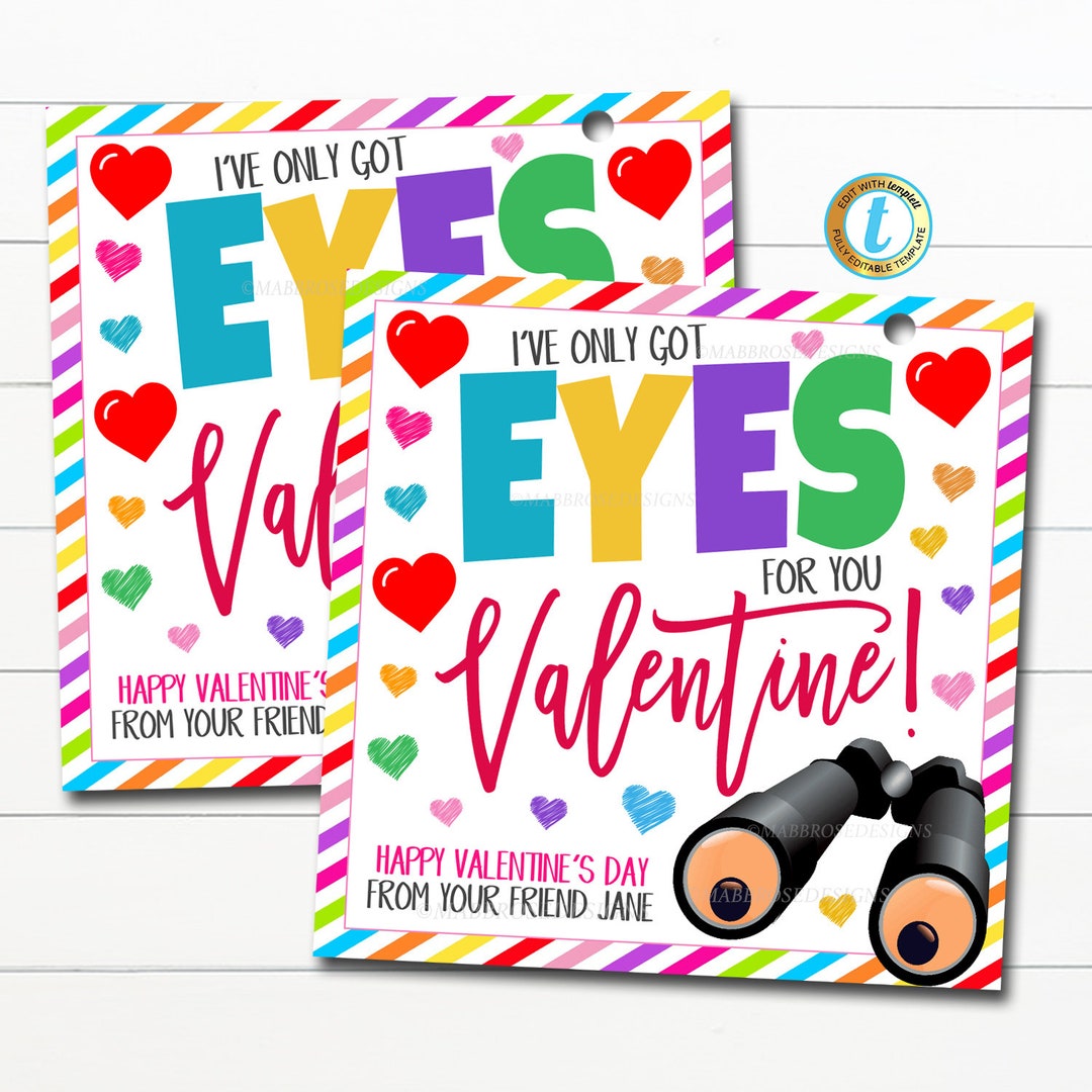 Valentine Gift Tags, I Only Have Eyes for You, Googly Eyes Spy ...