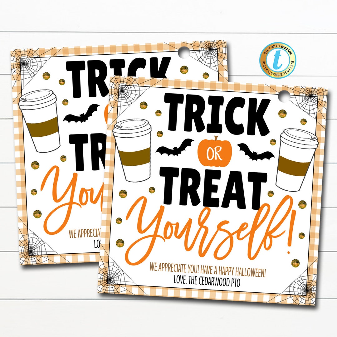 Halloween Coffee Appreciation Gift Tag, Teacher Staff Nurse Employee ...