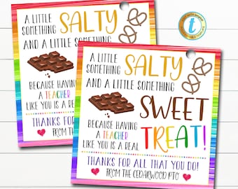 Pretzel Gift Tag Teacher Staff Employee School Appreciation | Etsy