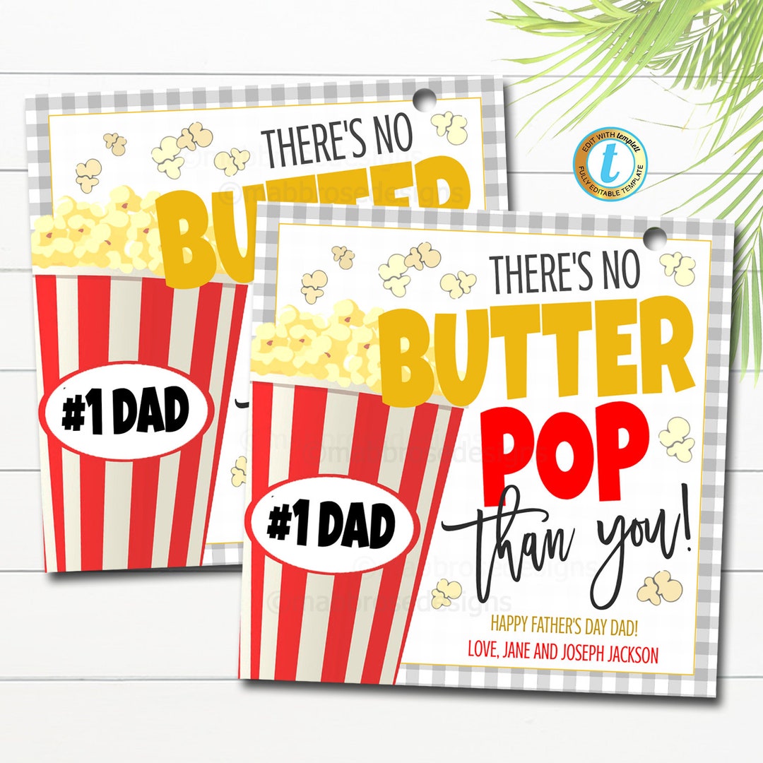 Fathers Day Popcorn Tag, Fathers Day Handout, Fathers Day Gift ...