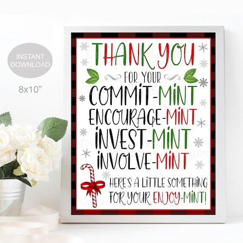 Christmas Appreciation Sign Thank You Gift School Teacher - Etsy