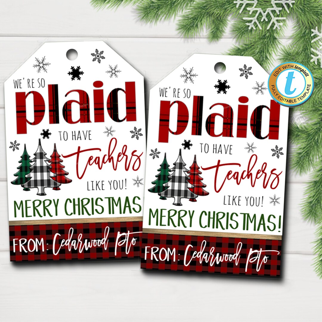 Christmas Gift Tags, so Plaid to Have a Teacher Like You, School Pto ...