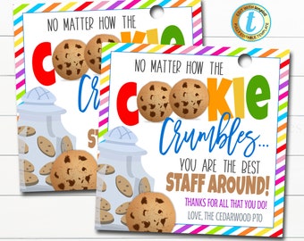 Cookie Thank You Gift Tags Appreciation Week Teacher Staff | Etsy