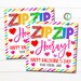 Valentine Zipper Gift Tags Zip Zip Hooray Toy Non Candy - Etsy