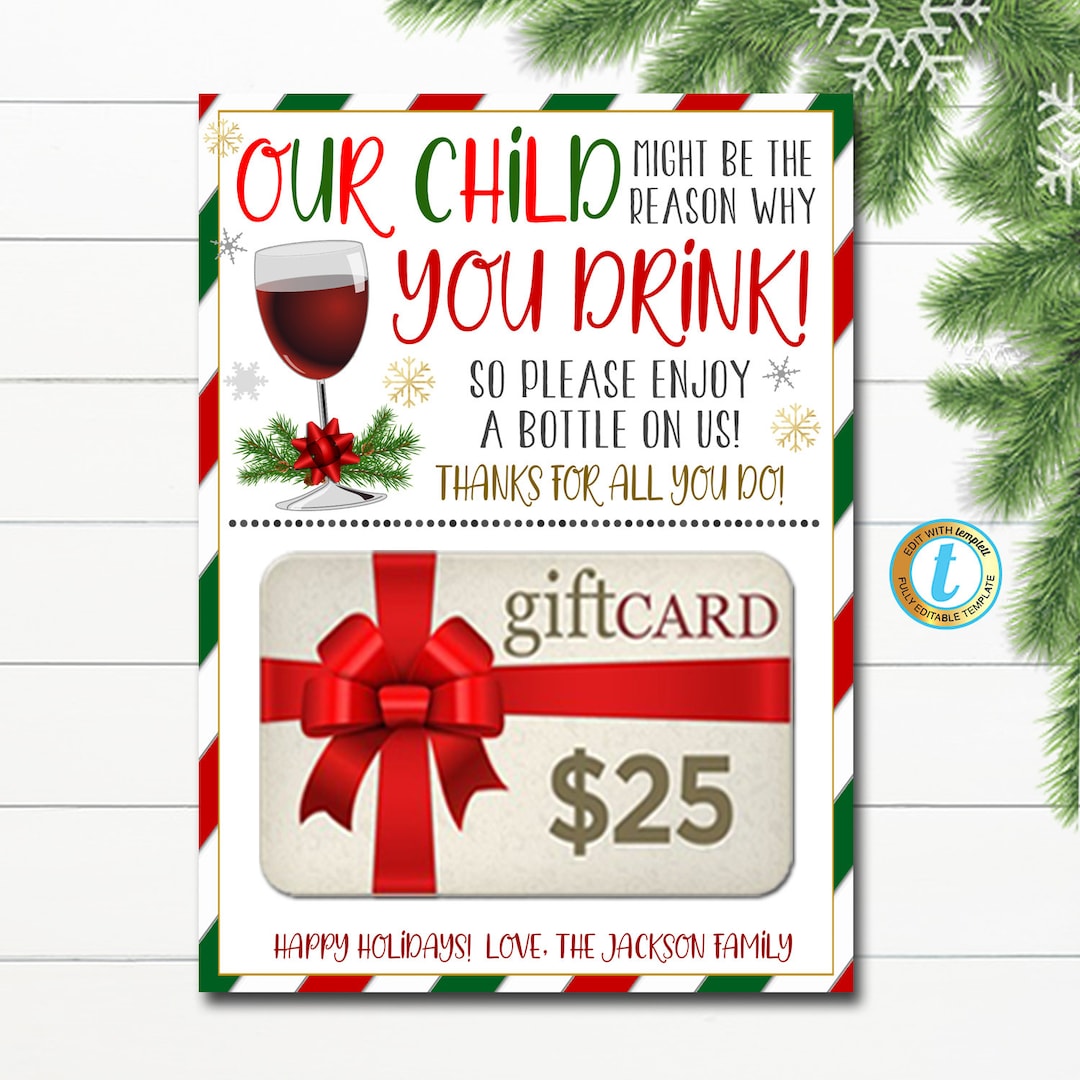 Christmas Gift Card Holder, Our Child Might Be the Reason Why You Drink ...