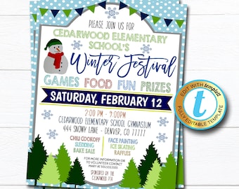 EDITABLE Holiday Festival Christmas Flyer/poster Printable - Etsy