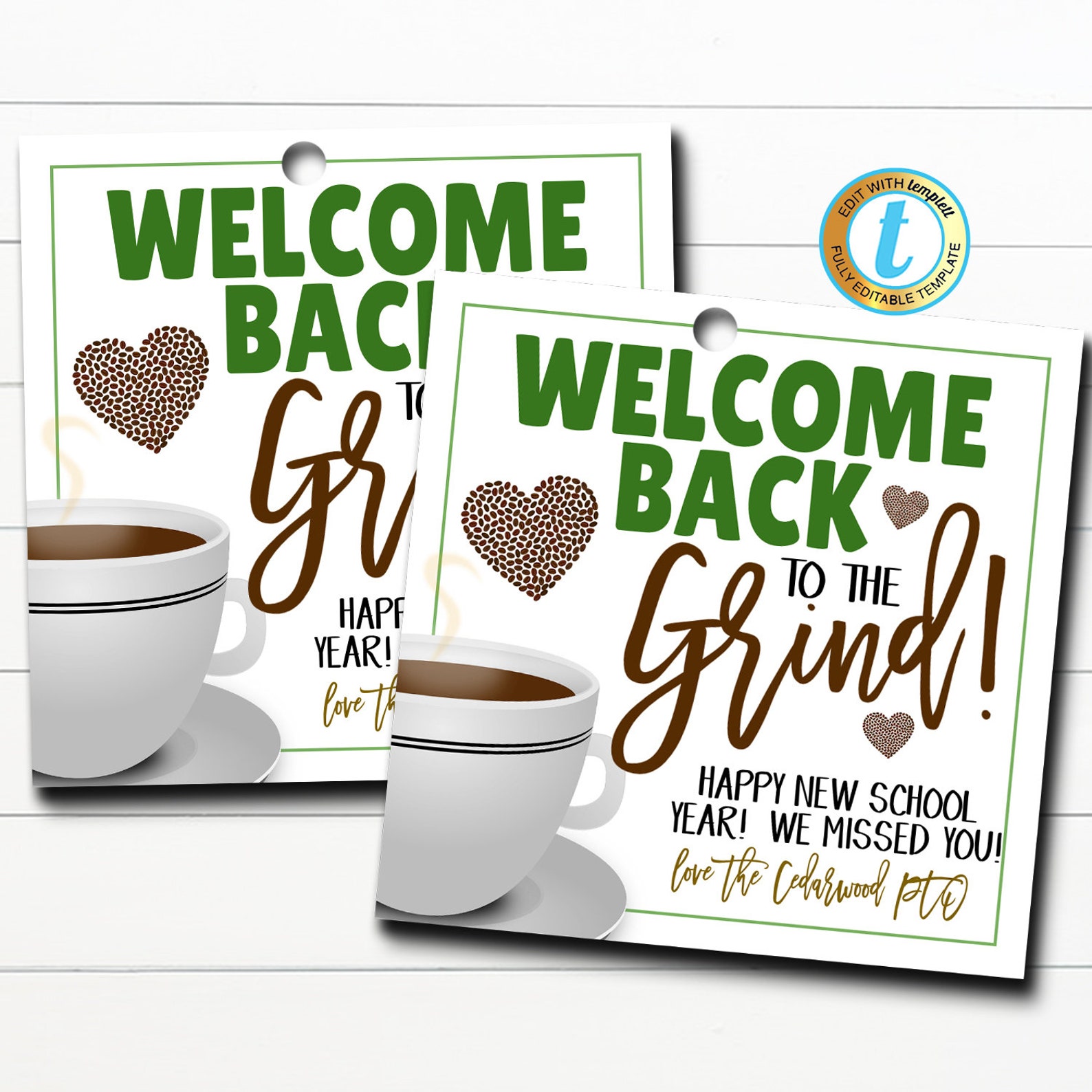 Welcome Back to the Grind Coffee Gift Tag Teacher Staff - Etsy