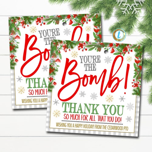 Christmas Treat Thank You Tag Holiday Appreciation Gift Tags - Etsy