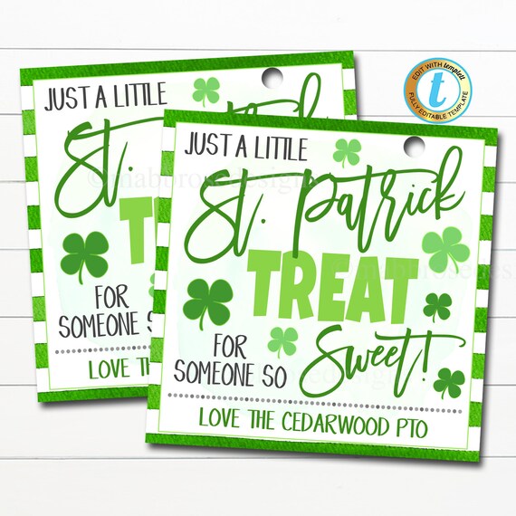 St. Patrick's Day Gift Tags A Treat for Someone so Sweet | Etsy