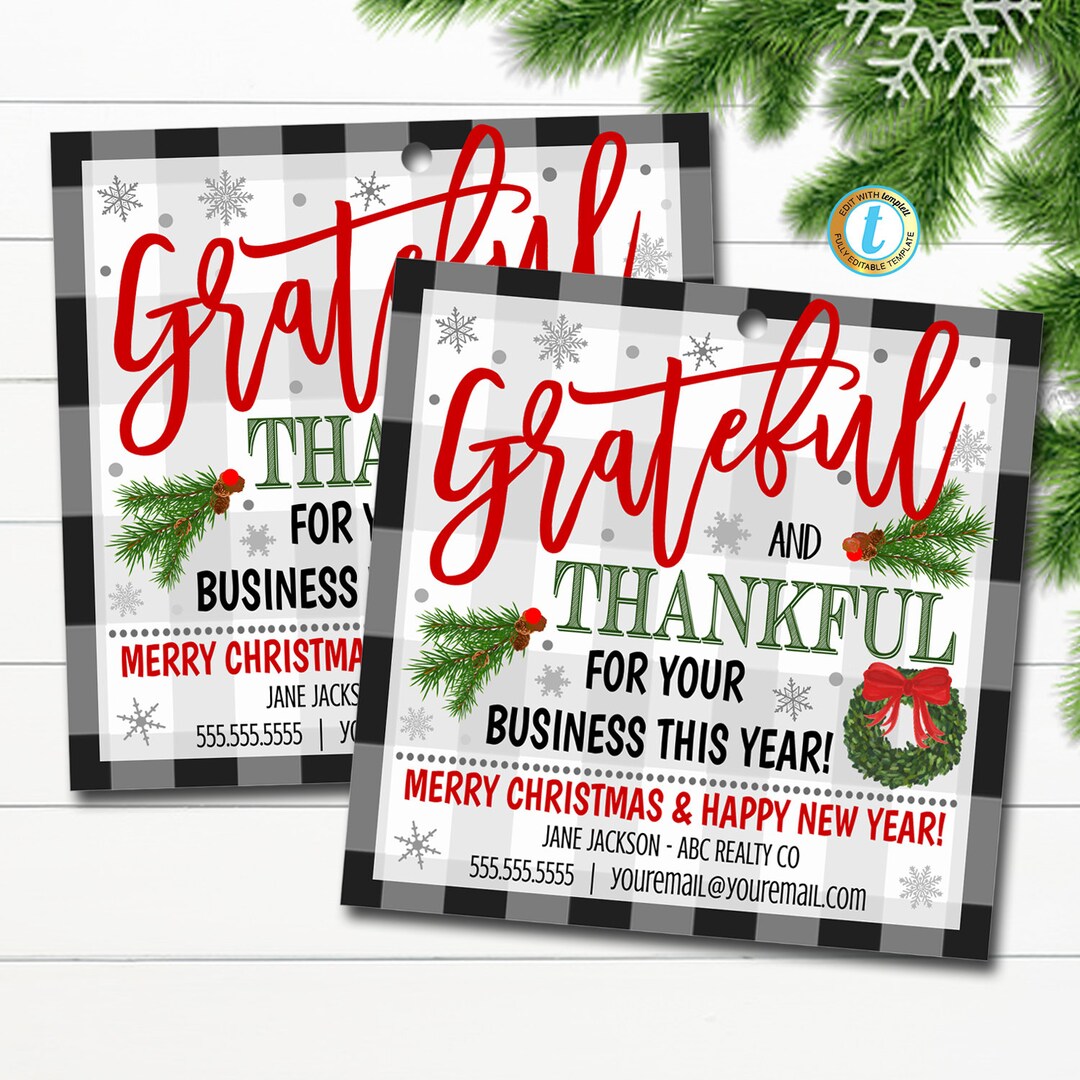 Christmas Small Business Appreciation Gift Tag, Client Customer Gift ...