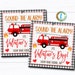 Firetruck Valentines, Boy Fire Truck Valentine Card Gift Classroom ...