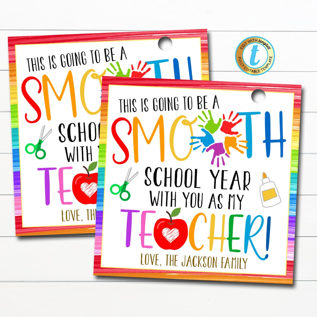 Teacher First Day of School Gift Tag, This School Year Will Be Smooth ...