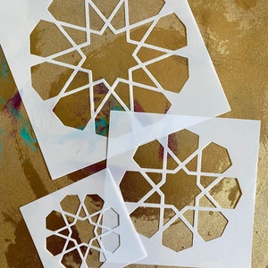 Islamic Geometry Stencil Kit (6 Designs + 1 Hexagon Border + Assorted ...