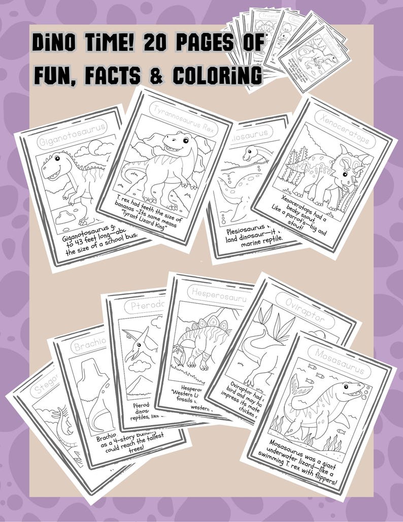 20 Dinosaurs Coloring Pages Kids Coloring Pages Dino Coloring ...