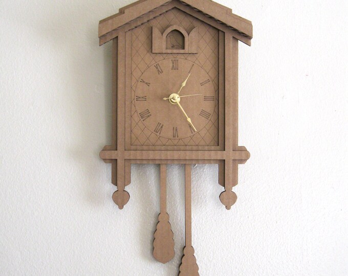 Cardboard Cuckoo Clock - Modern Minimal Laser Cut Wall Decor - Etsy