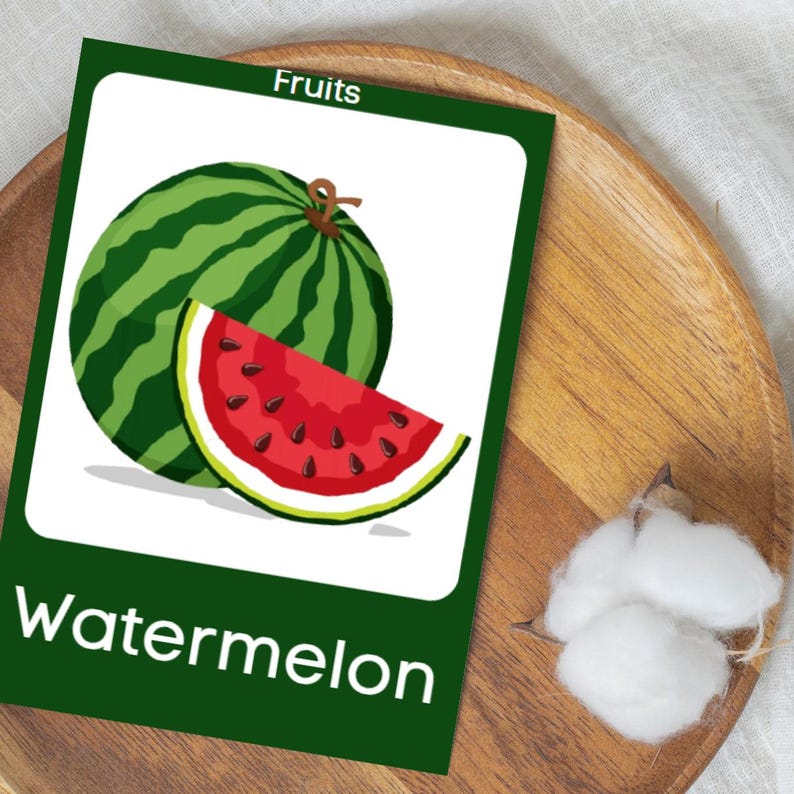 40 Fruits Flashcards for Kids – Printable Vocabulary Cards | Preschool ...