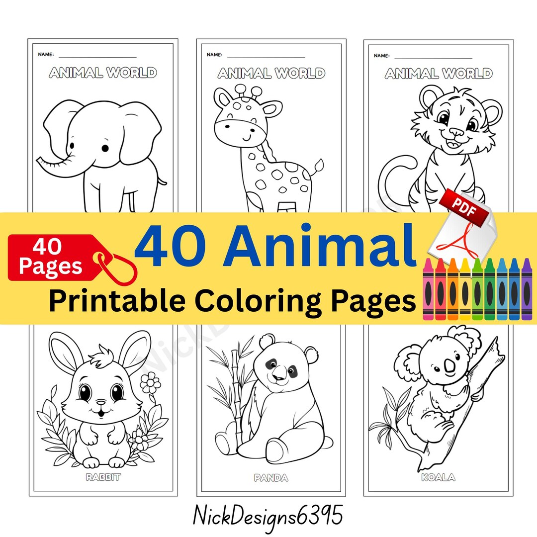 40 Animal World Coloring Pages for Kids – Fun Printable Animals to ...