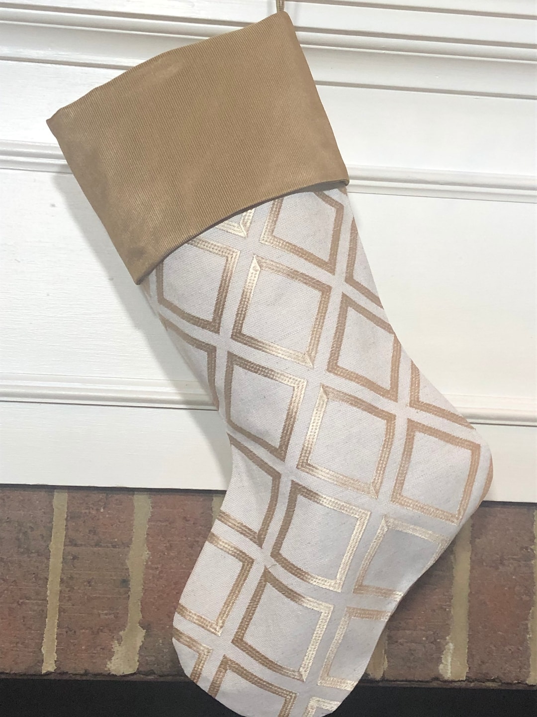 One (1) Gold Shimmer Diamond Stocking - Last 2 Available - Etsy
