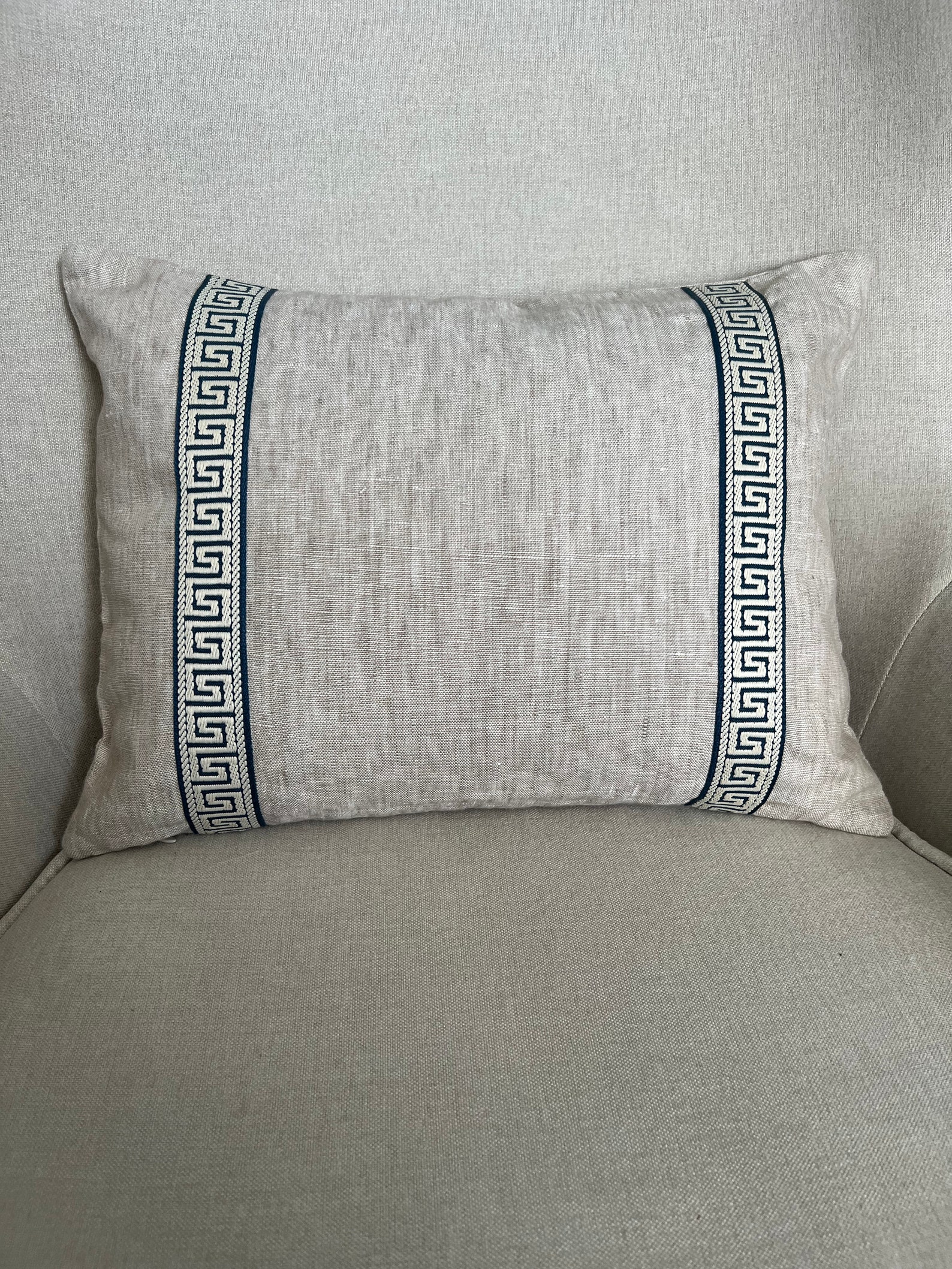 Greek Key Linen Pillow Cover - Etsy