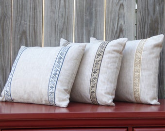Greek Key Pillow - Etsy
