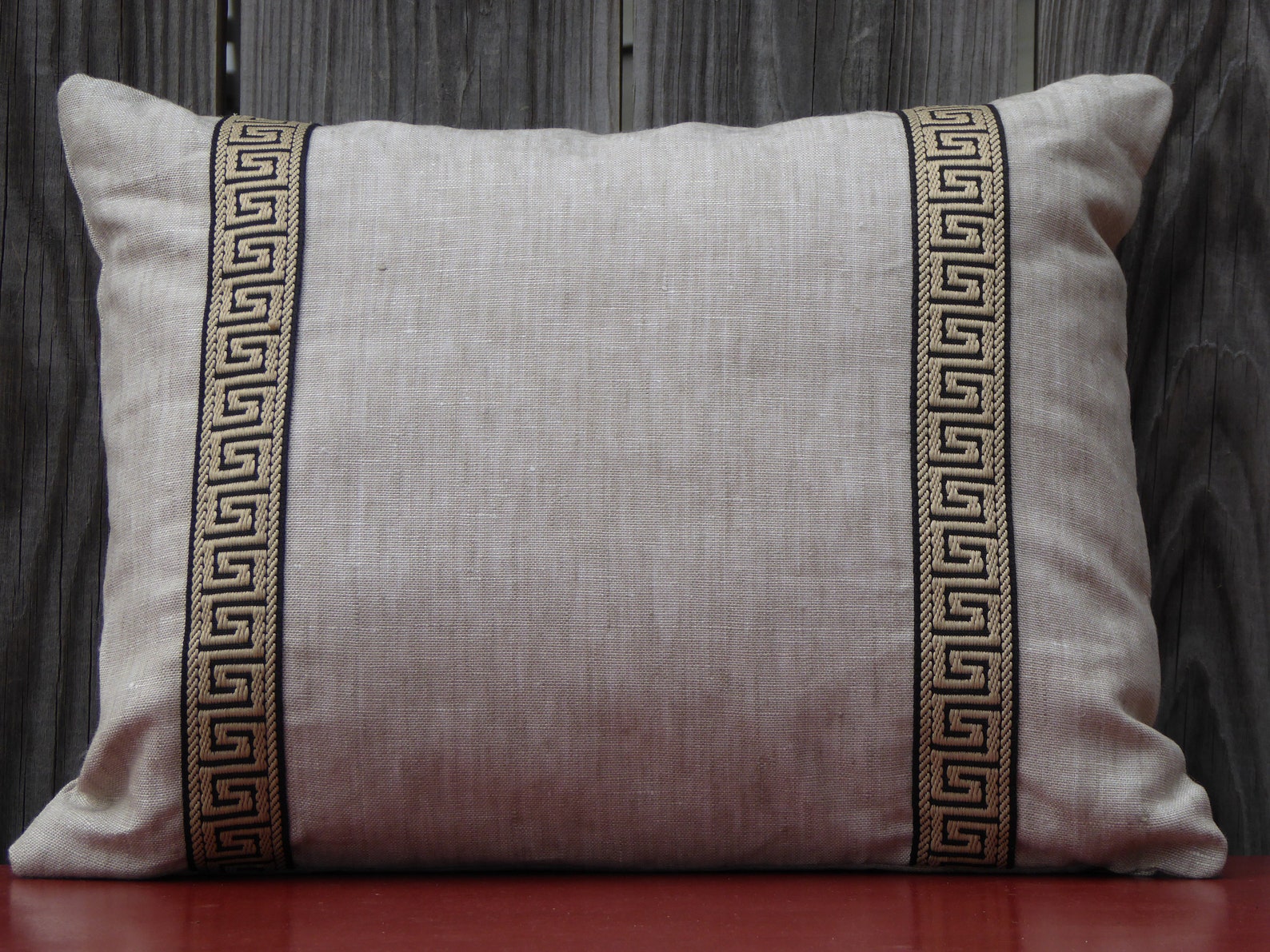Greek Key Linen Pillow Cover - Etsy