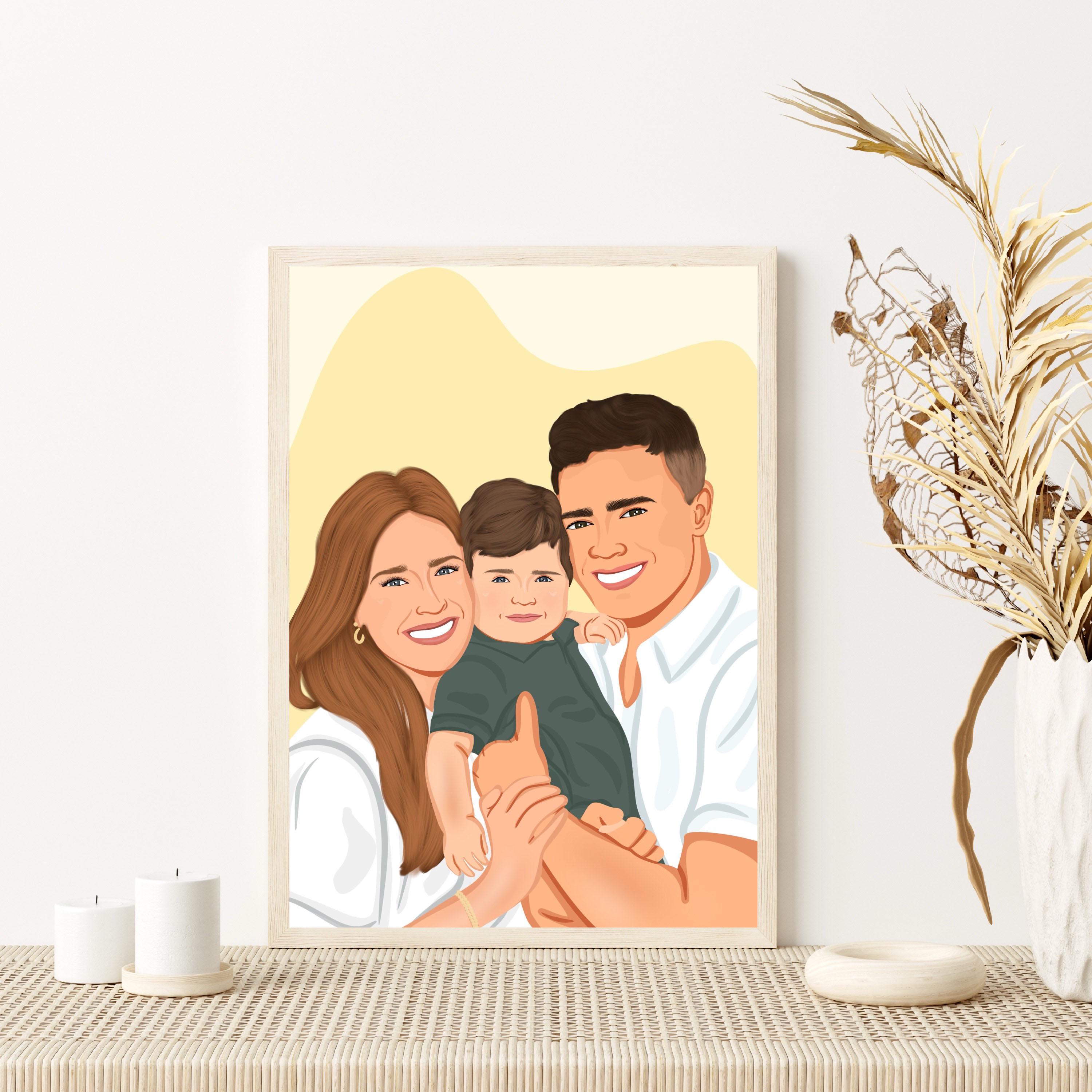 Custom Family Portrait: Personalized Faceless Illustration, Cartoon ...