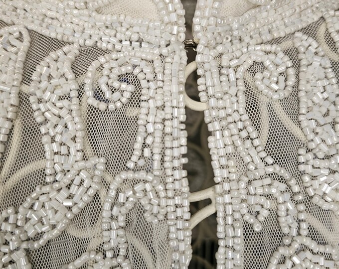 Hand-beaded Ivory Bridal Capelet With Fringe | Vintage-inspired Lace ...