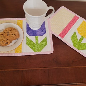 Mug Rugs Mother's Day Tulip Mug Rugs Spring Mug Rugs Mother's Day ...