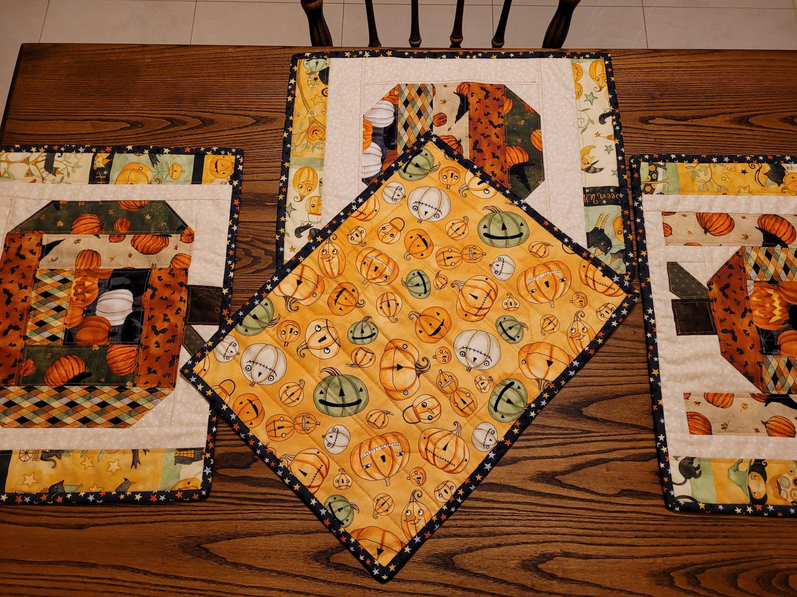 Halloween Placemats, Halloween Handmade Quilted Placemats, Fall ...