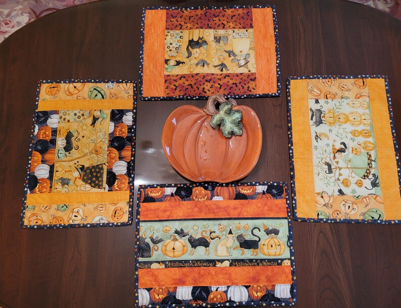 Halloween Placemats Halloween Handmade Quilted Placemats - Etsy