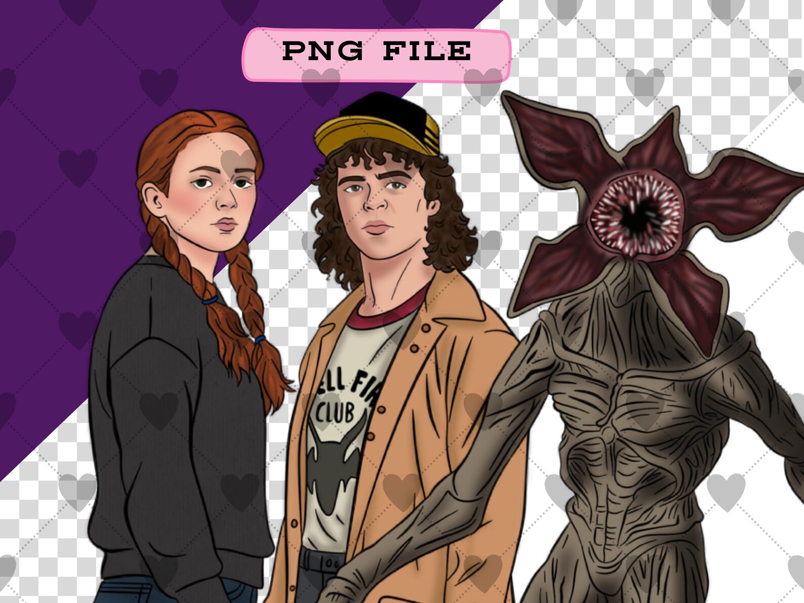 Clipart com vibe retrô de Stranger Things – 14 PNGs 1200×3000 px ...