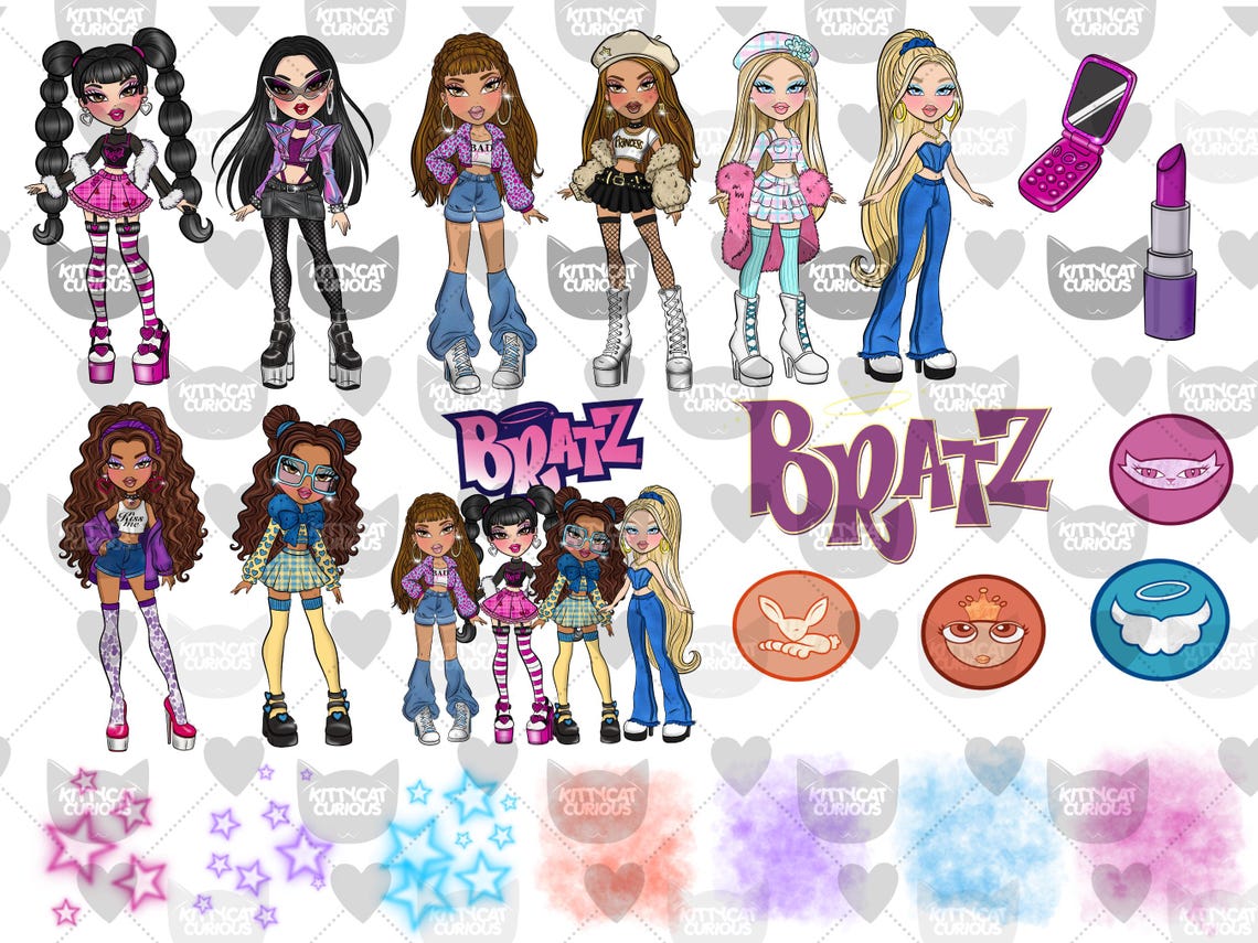 Y2K Glam Fashion Dolls Clipart – 22 PNG Trendy Girls, 2000s Aesthetic ...