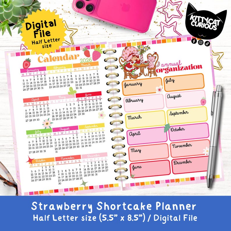 Strawberry Shortcake Digital Planner – Half Letter (5.5” X 8.5 ...