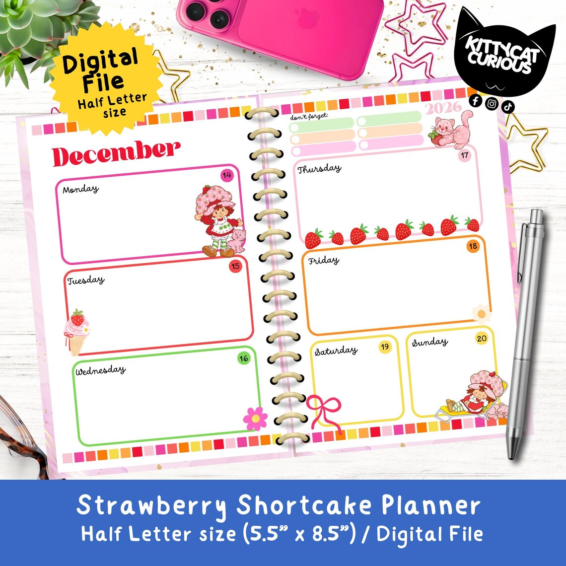 Strawberry Shortcake Digital Planner – Half Letter (5.5” X 8.5 ...