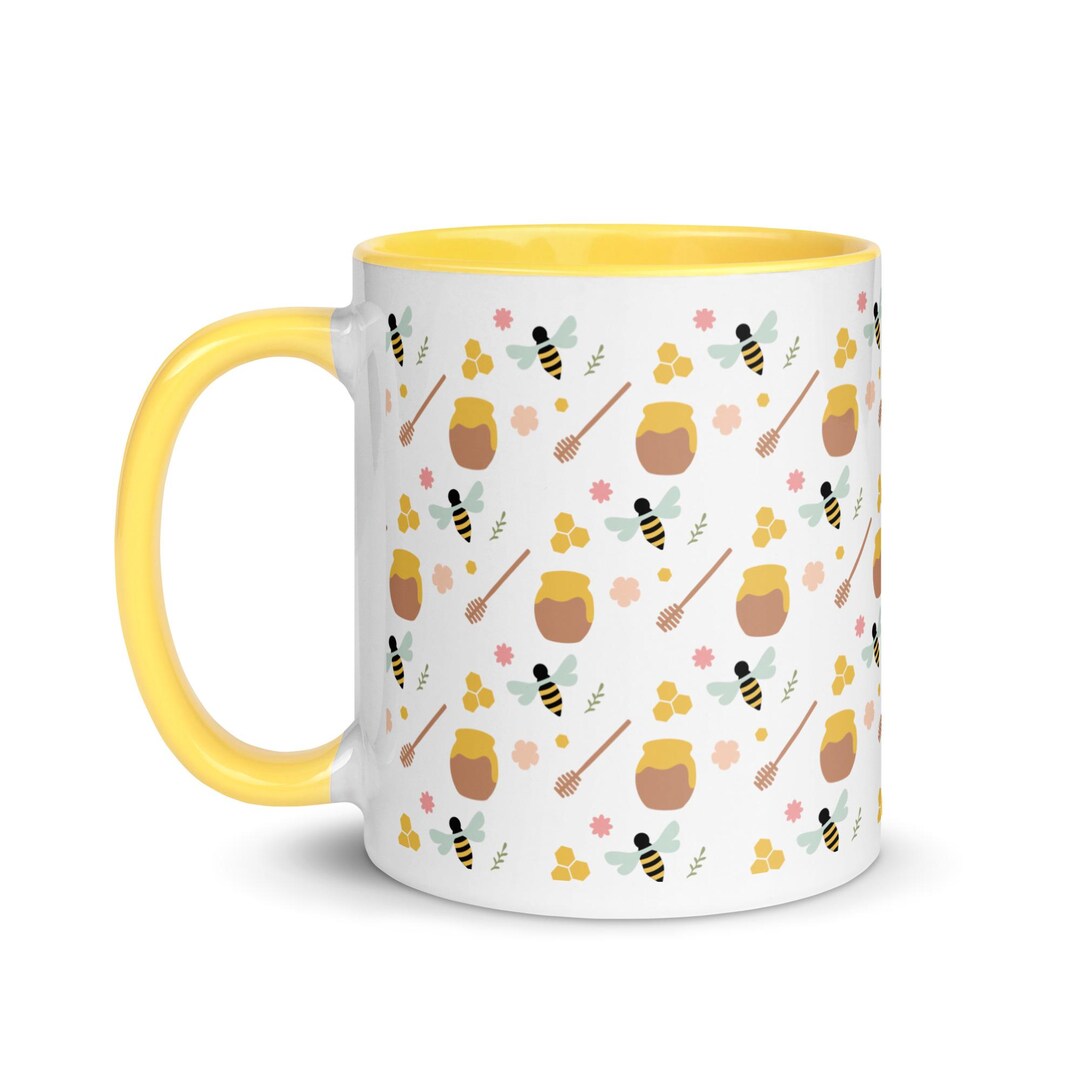Bee Mug | Cute Honey Bee Coffee Cup | Floral Honey Jar Mug | 11oz ...