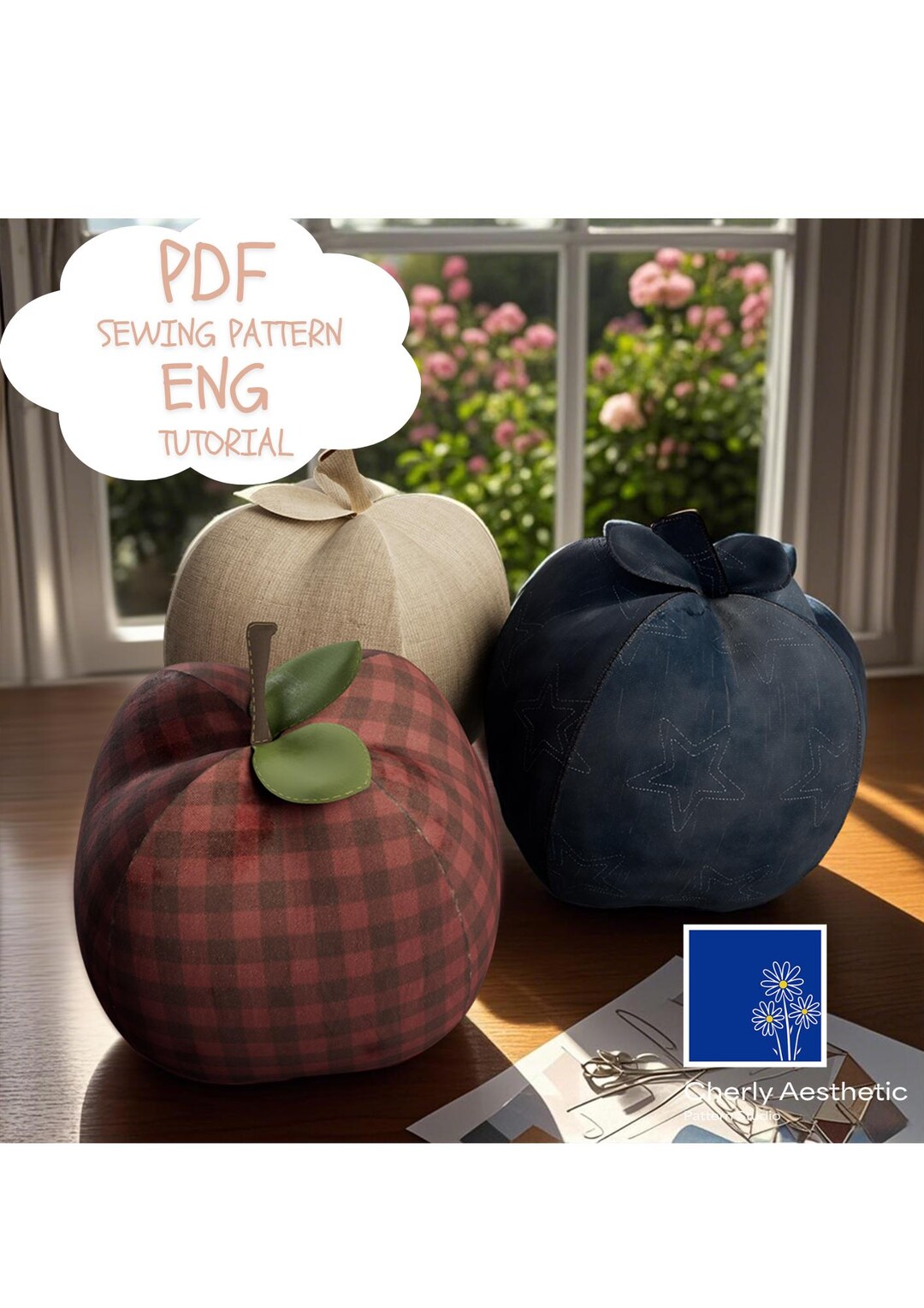 Easy DIY Apple丨stuffed Fruits丨pdf Sewing Pattern &tutorial 丨fabric Toy丨 ...