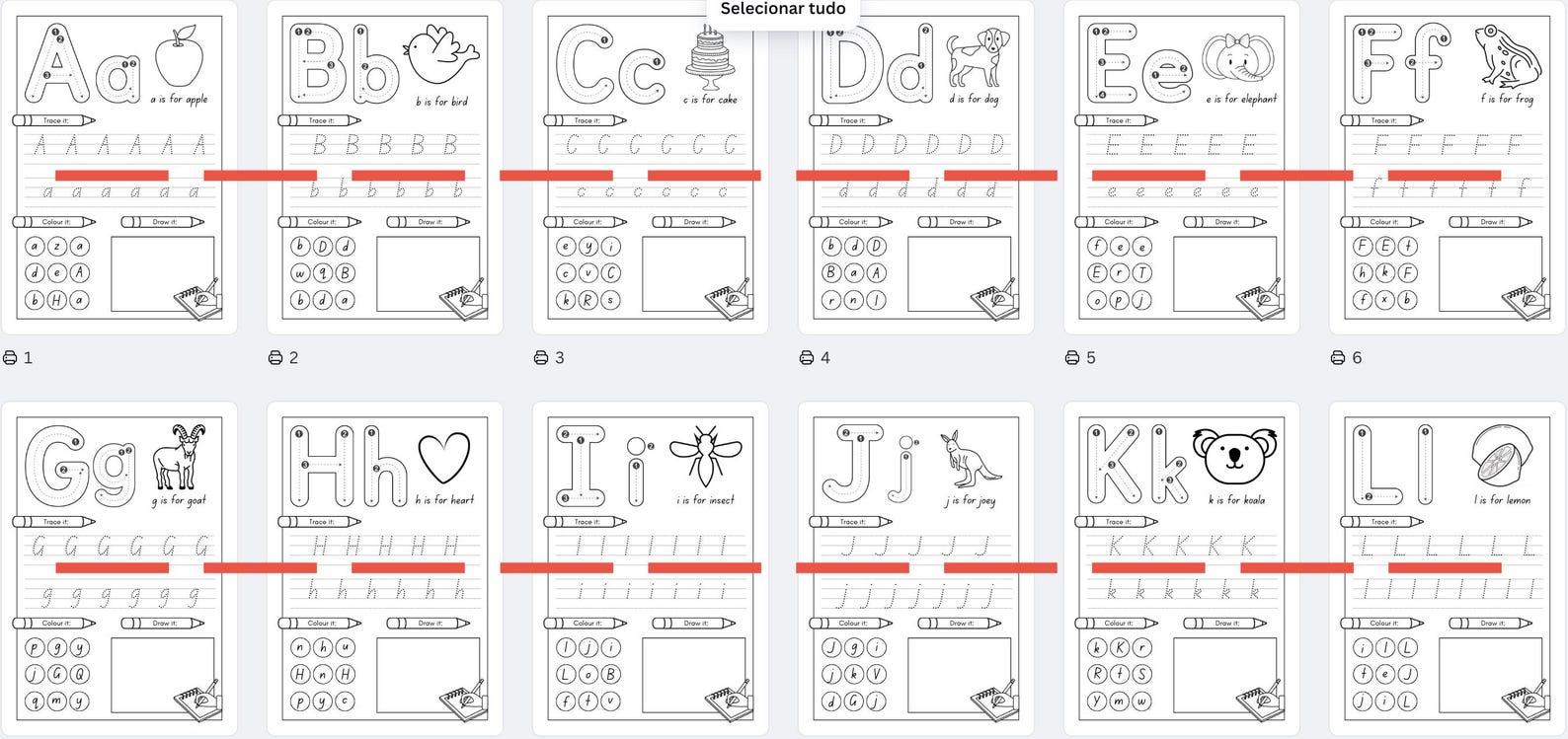 Kindergarten Alphabet Worksheet Bundle in Black and White Minimalist ...