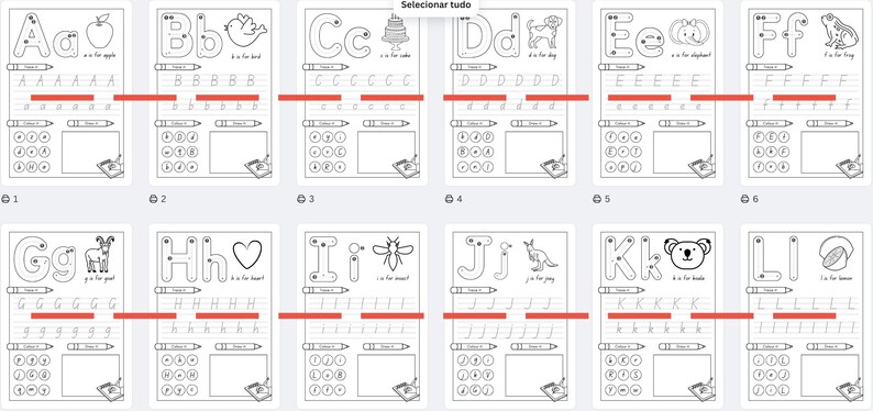 Kindergarten Alphabet Worksheet Bundle in Black and White Minimalist ...