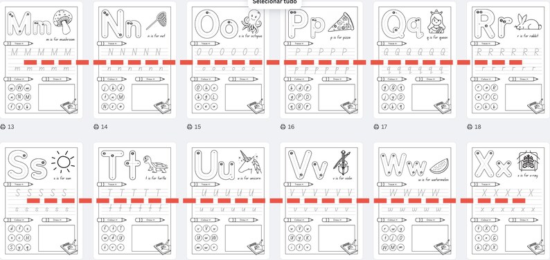 Kindergarten Alphabet Worksheet Bundle in Black and White Minimalist ...