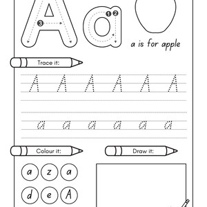 Kindergarten Alphabet Worksheet Bundle in Black and White Minimalist ...