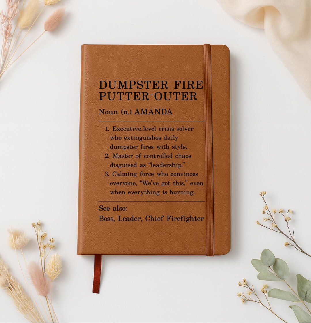 Personalized Dumpster Fire Putter-outer Boss Journal, Custom Boss ...