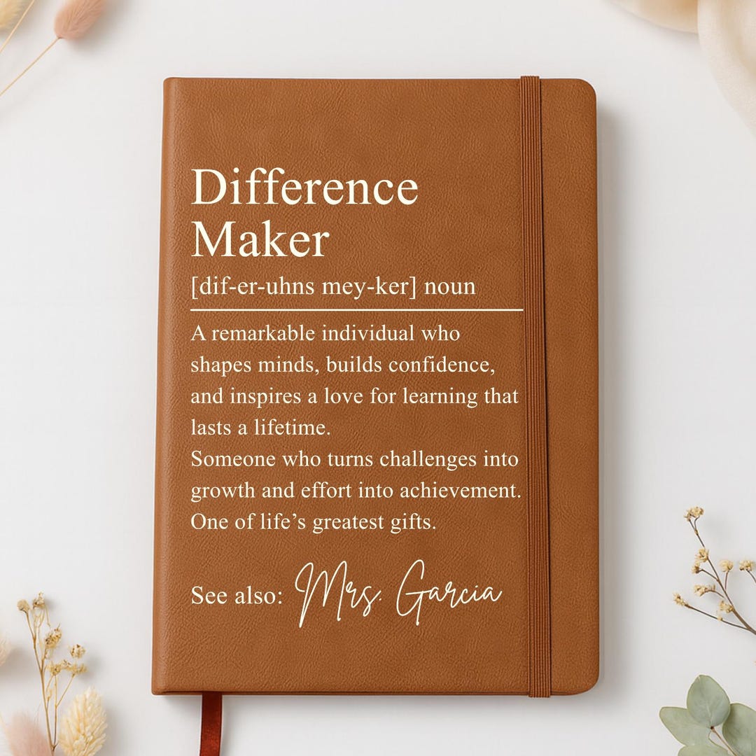 Teacher Appreciation Journal Notebook, Difference Maker Journal ...