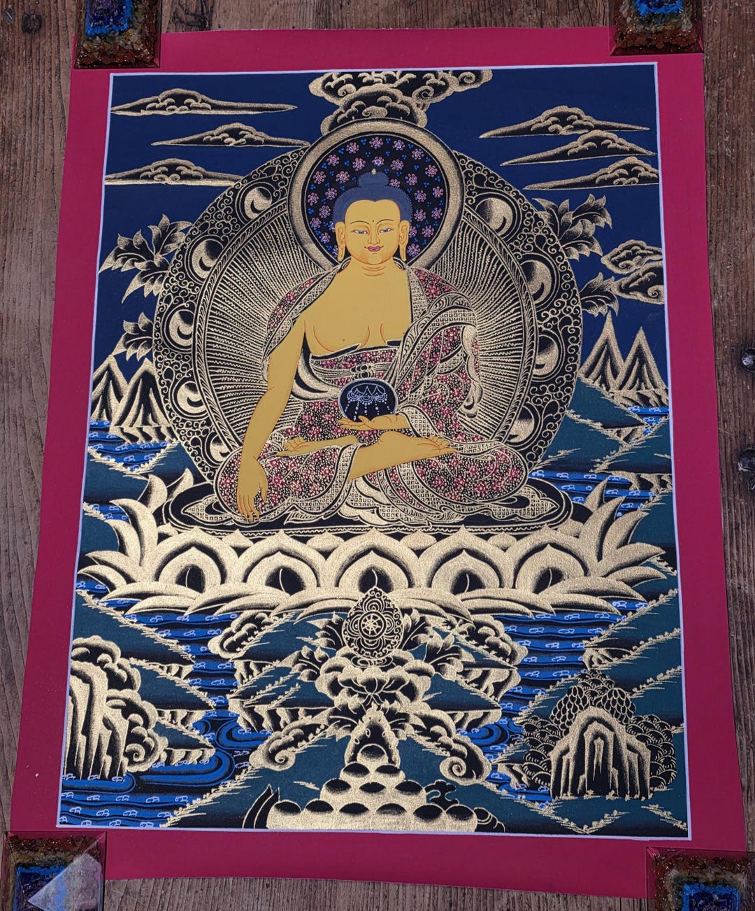 Shakyamuni Buddha Thangka Painting, 24k Gold Leaf, Nepal Tibetan Art - Etsy