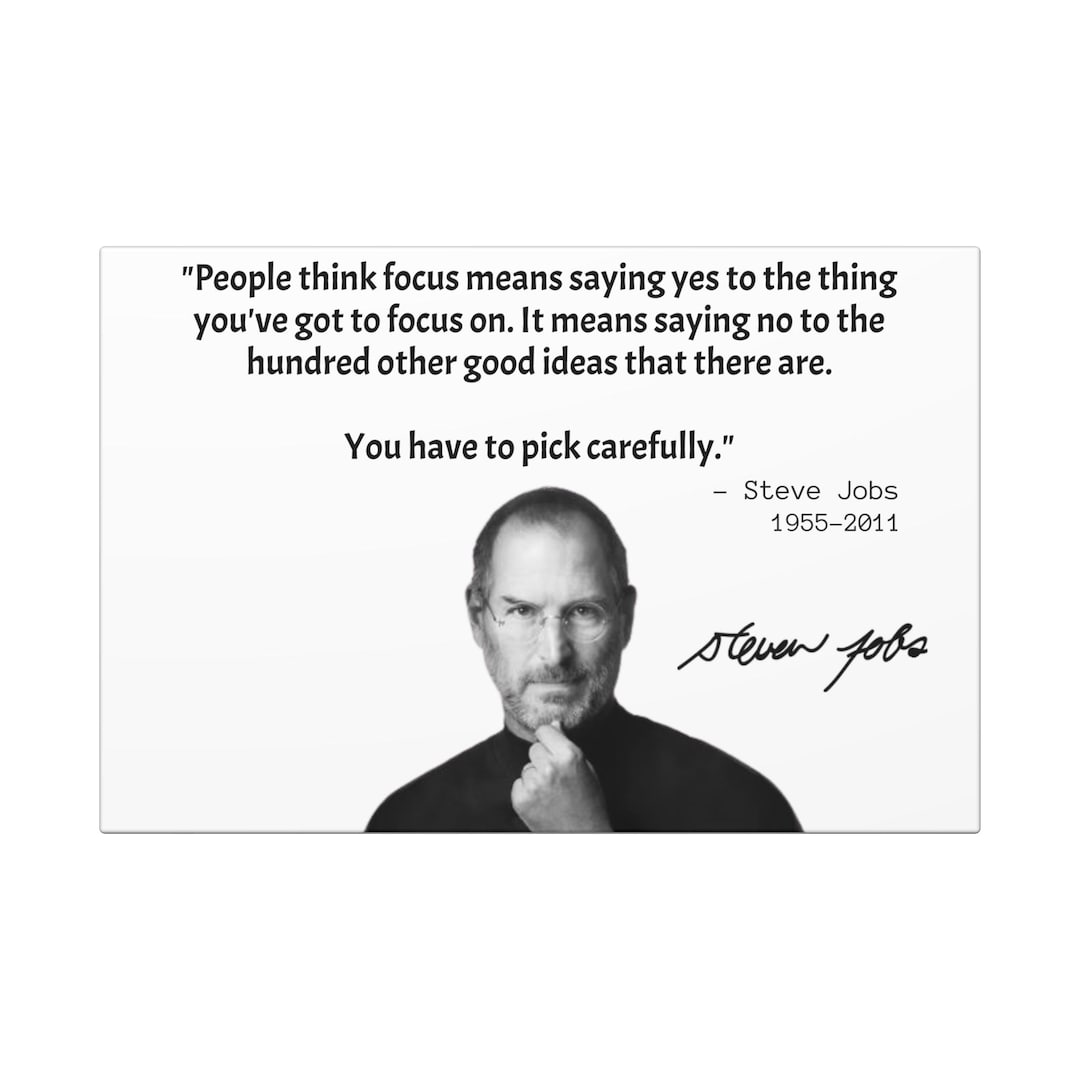 Steve Jobs: Focus - Motivational Wall Canvas, Inspirational Print, Home ...