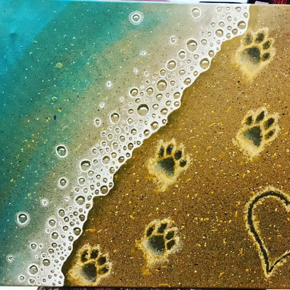 Paw Prints in the Sand - Etsy