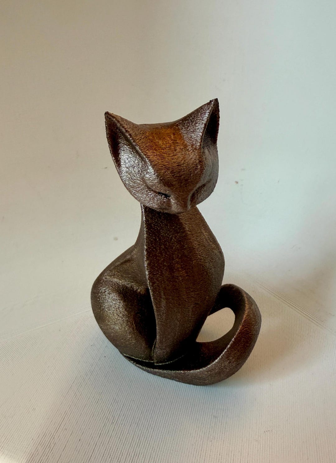 Metallic Cat Sculpture (hand Painted) - Etsy