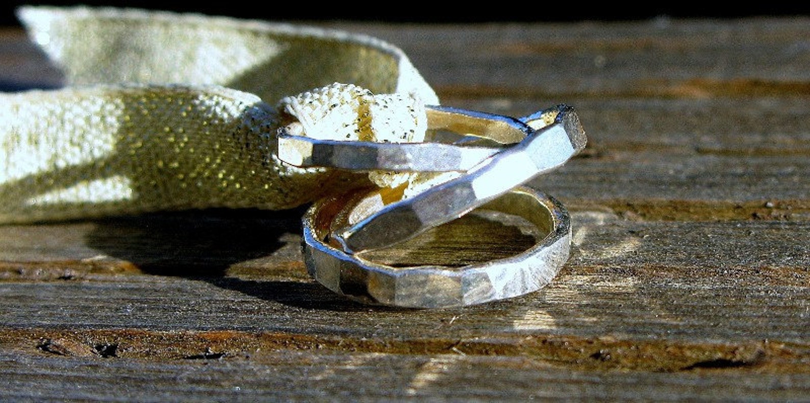 Simple Silver Rings, 4 Hand Forged Stackable Bands, FOUR Rings - Etsy