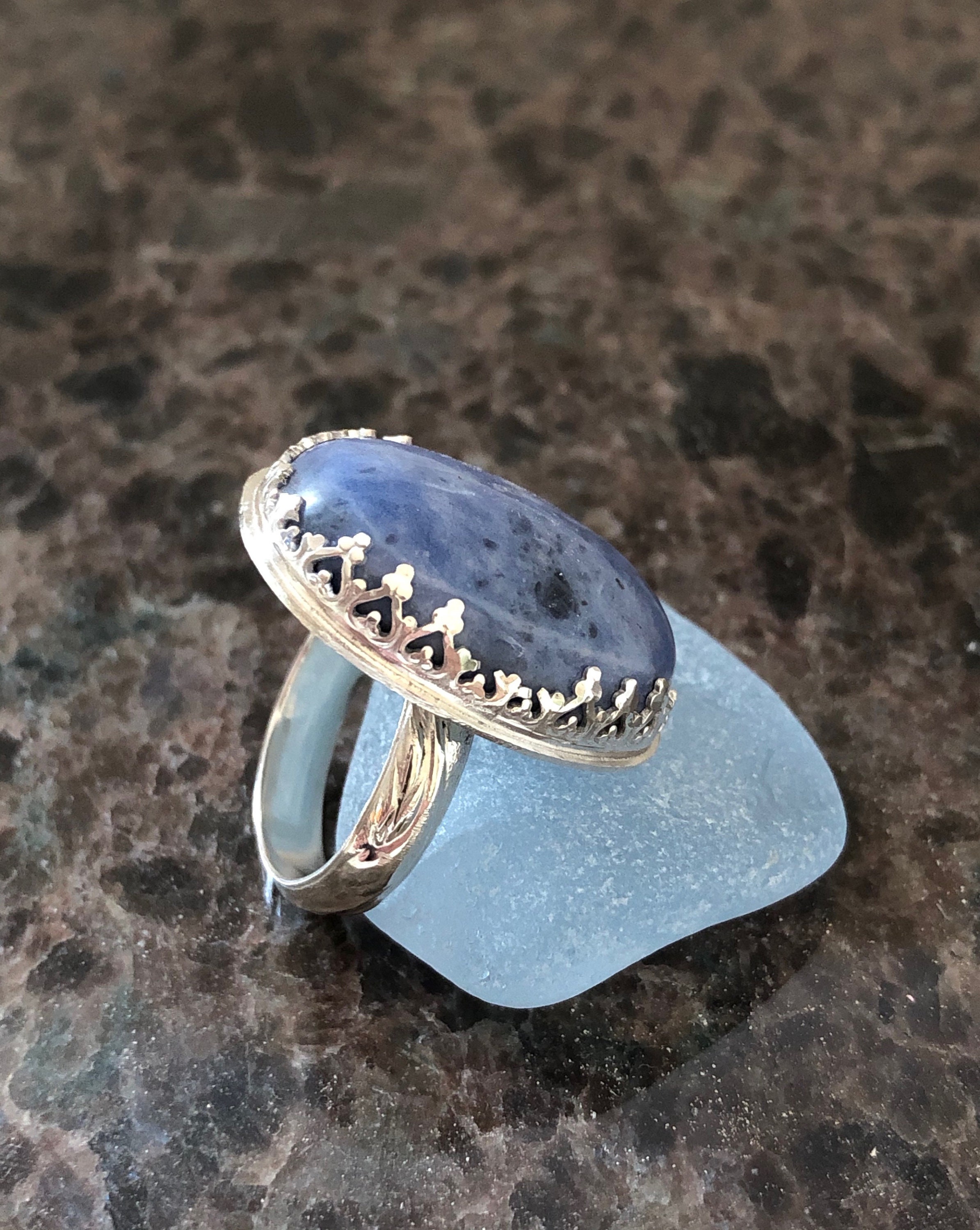 Sodalite Ring, Sterling Silver Sodalite Ring - Etsy